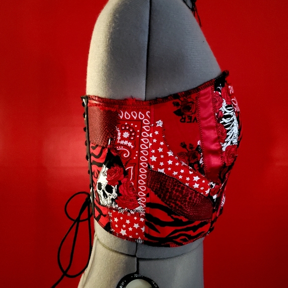 Hardcore Bombshell Clothing | Tops | Hearts On Fire Patchwork Corset ...